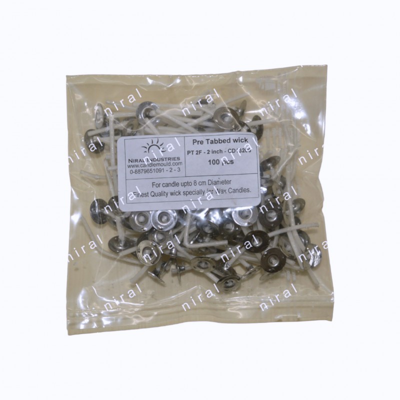 Niral's 2 Inch Wick - 2F - ( Paraffin 6-8 cm) Candle Wick 100 pcs