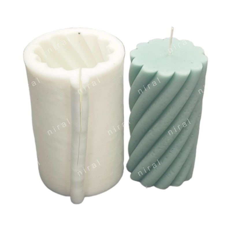 Spiral Twist Pillar Candle Mould HBY950, Niral Industries
