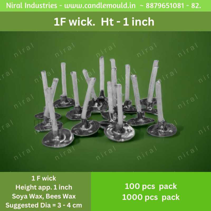 Niral's 1 Inch Wick - 1F - Paraffin Candle Wick 100 pcs