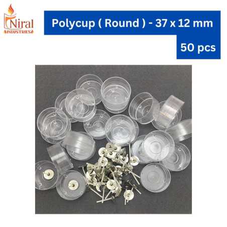 Niral's Poly T - Cup Round 37 x 12 mm Empty T-Cups 50 pcs